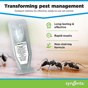 Syngenta Advion Ant Gel Station Insecticide, 3 Stations x 4-Grams, Ready-to-Use Ant Gel Bait with The Active Ingredient Indoxacarb, Ant Bait for Use Indoor and Outdoor, Long-Lasting Ant Killer
