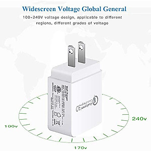 Quick Charge 3.0, 18W USB Wall Charger QC 3.0 Adapter 3A Fast Charger Compatible with iPhone 12 11 Pro X XR XS Max | Galaxy S21 S20 FE S10 S10e S9 S8 Note 20 Ultra 10 9 8 | Pixel 5-4A-4-3-2-XL Phones