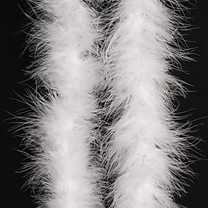 Dxhycc 2 Yards Marabou Feather Boa for Crafts Wedding Party Halloween Costume Christmas Tree Decoration 20 Grams, White