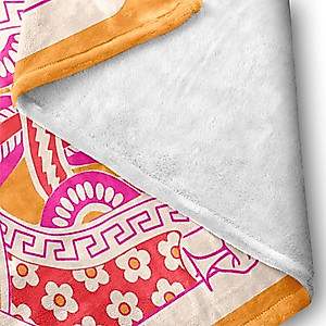Orange Queen of Hearts Blanket,Soft Fleece Flannel Lightweight Blanket,Cozy Warm Throw Blanket Girl's Room Sofa Decor Preppy Trendy Gifts Blanket All Seasons 40x50 inch,Gift for Her