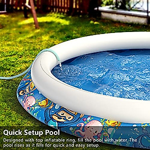 Jasonwell Inflatable Kids Kiddie Pool - Wading Pool for Toddler Durable Swimming Pool Family Above Ground Pool Summer Outside Round Pools for Children Adults Garden Backyard (80.7Wx18.5H)