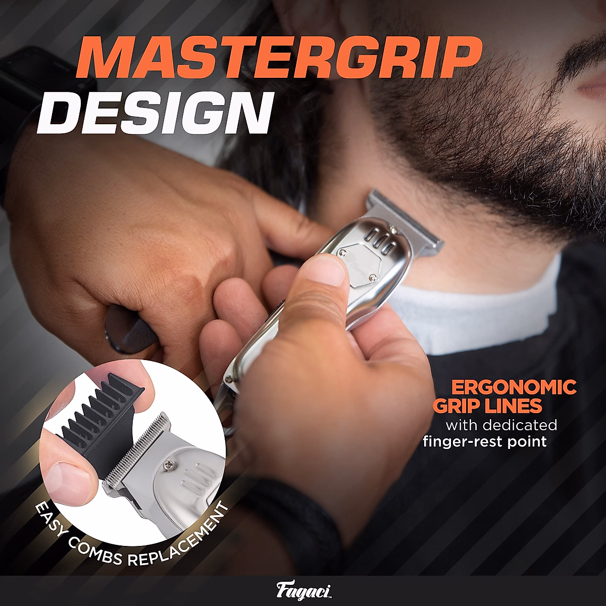 Fagaci Professional Hair Clippers and Hair Trimmer Set with Precise Cutting, Cordless Hair Clippers for Men Professional, Barber Clippers, Hair Trimmers for Men, Hair Clippers Cordless 440C Blades