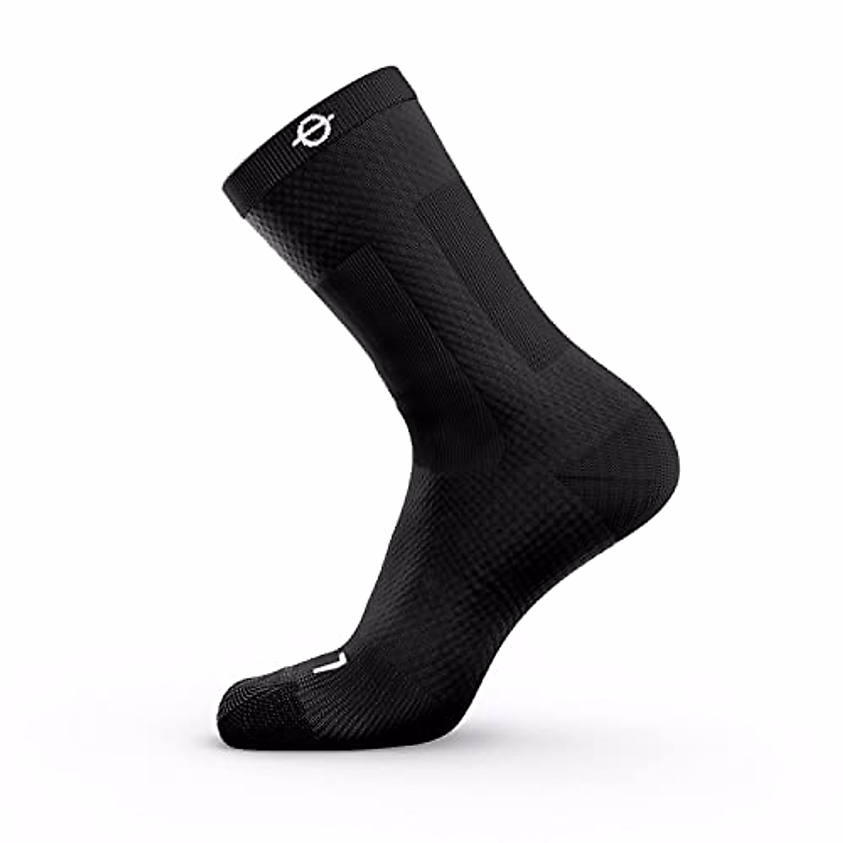 Lasso Performance Compression Athletic Socks — Increase Circulation While Running, Cycling, & Exercising - Black (Crew) - Small