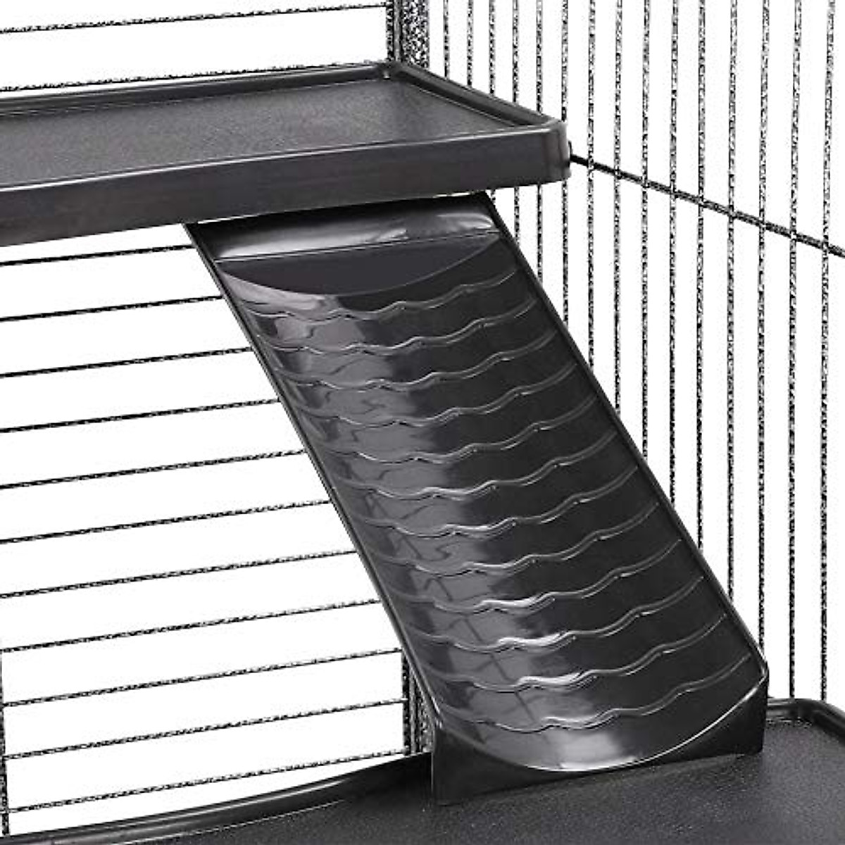 Topeakmart Large 6-Tier Ferret Cage Playpen, 52 Inch Metal Small Animals Hutch with 3 Doors/Bowl/Water Bottle/Tray, Rolling Pet Home for Lovely Chinchilla/Squirrel, Black, Easy Assembly