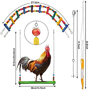5 Pcs Chicken Toys Set for Hens Chicken Bird Hanging Swing Ladder Toys for Coop Accessories Chicken Pecking Toys Veggies Skewer Vegetable Fruit Hanging Feeder Bag for Chicks Pet Parrots Stress Relief
