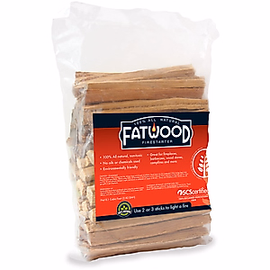 FATWOOD - The Original Fire Starter Stick, Start Fires with Only 2 Sticks, Made from Dead Tree Stumps, 4 LB Bag (1)