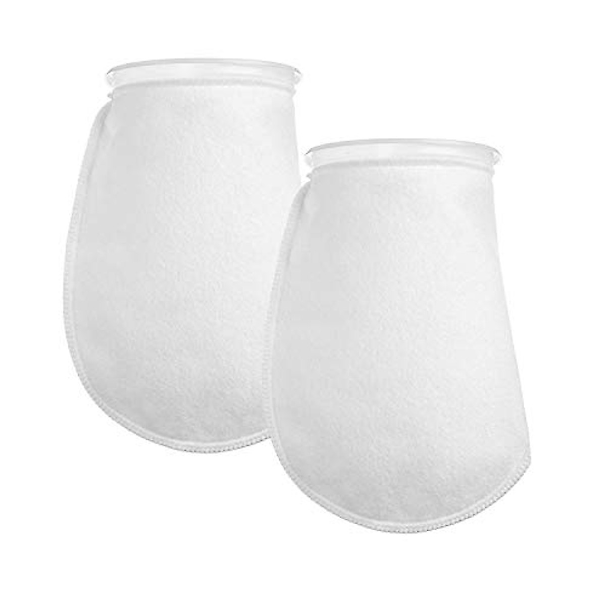 Filter Socks 100 Micron - Threaded Seams - Aquarium Felt Filter Socks - Made in The USA (7"x12", 2 Pack)