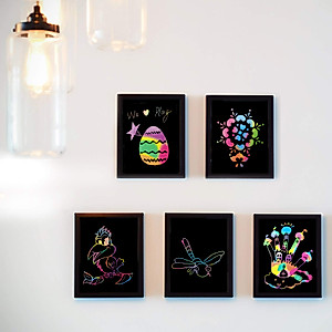 Scratch Paper Art Set for Kids Rainbow Magic Scratch Paper Off Crafts Supplies Kits for Children Girls Boys Black Scratch&Sketch Drawing Paper Sheet DIY Scratch Notebooks Easter Birthday Gift