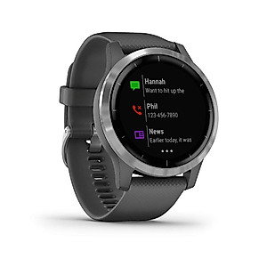 Garmin Vivoactive 4 Smartwatch (Gray/Stainless) Bundle w/Additional Metal Band (010-02174-01)