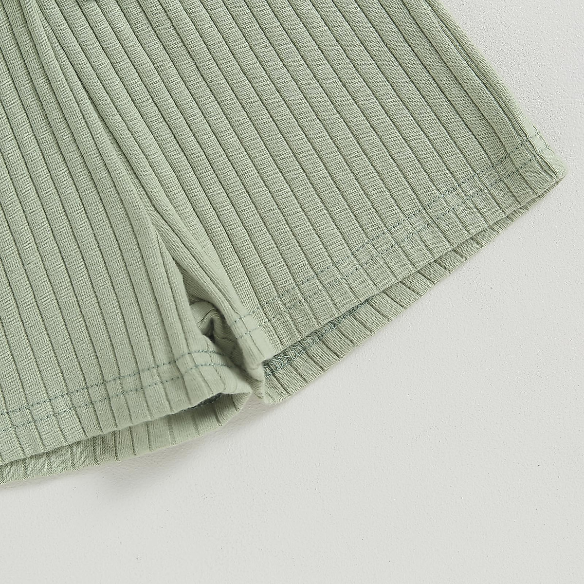 Toddler Baby Girl Summer Outfit Sleeveless Ribbed Romper Solid Color Jumpsuit Overall Shorts Cute Infant Newborn Clothes