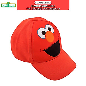 Sesame Street Toddler Boys' Elmo Cotton Baseball Cap, Light Red, Age 2-4