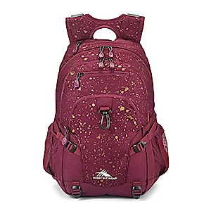 High Sierra Loop Backpack, Travel, or Work Bookbag with tablet sleeve, One Size, Copper Splatter/Maroon