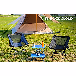 ROCK CLOUD Portable Camping Chair Ultralight Folding Chairs Outdoor for Camp Hiking Backpacking Lawn Beach Sports Blue