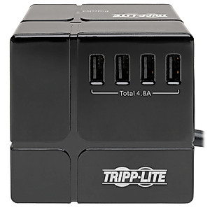 Tripp Lite Safe-IT Cube Surge Protector & Charging, 3-Outlets, 6-USB Ports, 8ft / 2.4M Cord, 50,000 Insurance & Limited Life Manufacturer's Warranty (TLP368CUBEUAM)