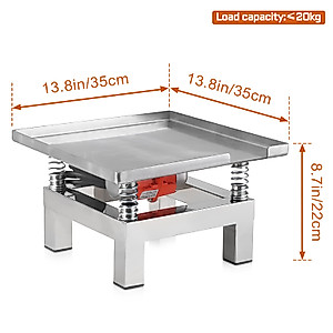 ICZW Concrete Vibration Table Small Vibrating Test Bench Stainless Steel 110V (13.78 X 13.78 inches)