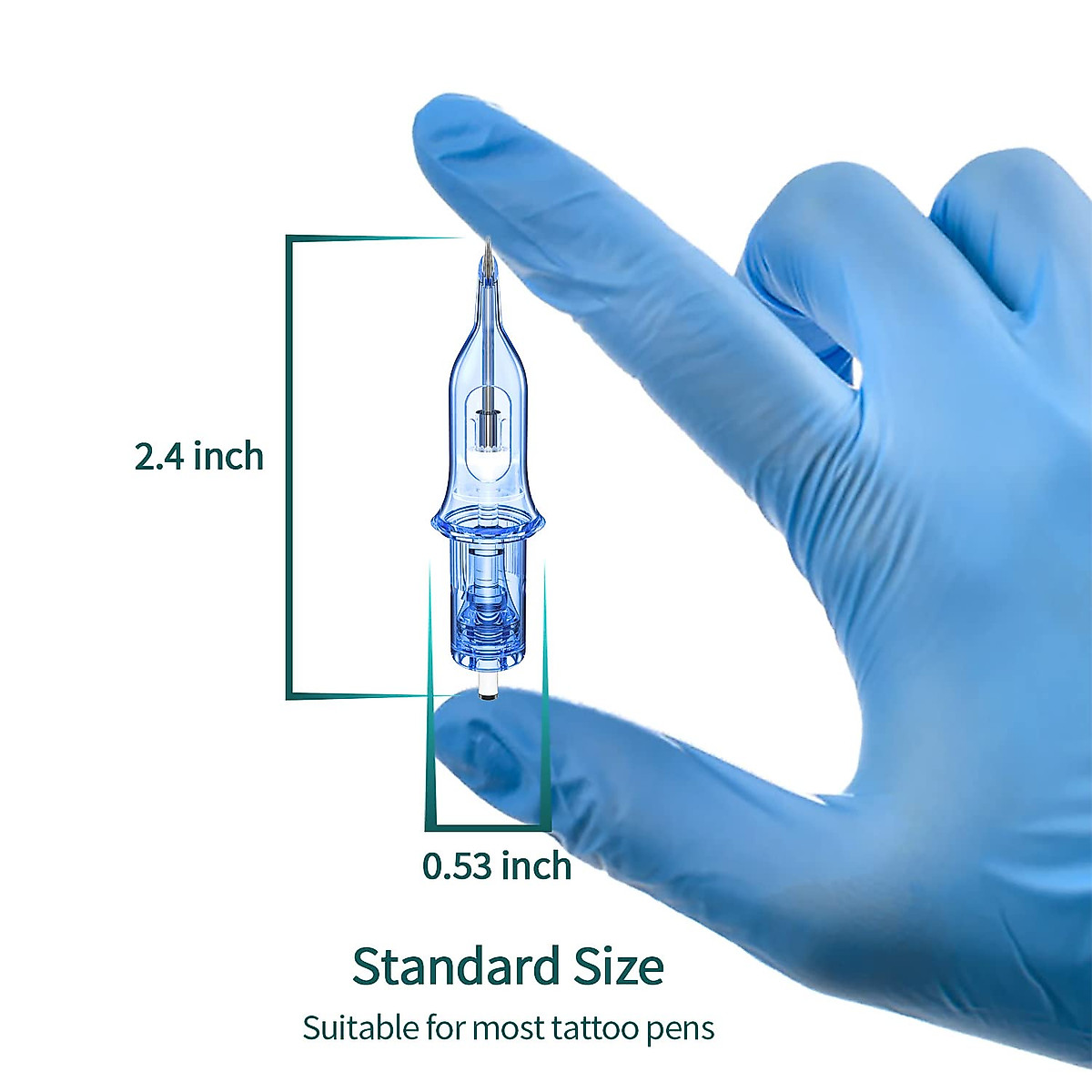 50 PCS Mixed-pack Tattoo Cartridge #1003RL+05RL+07RL+09RL+11RL, 10 Pcs of Each Disposable Tattoo Needles Mixed Sizes Round Liner Tattoo Cartridge Needles