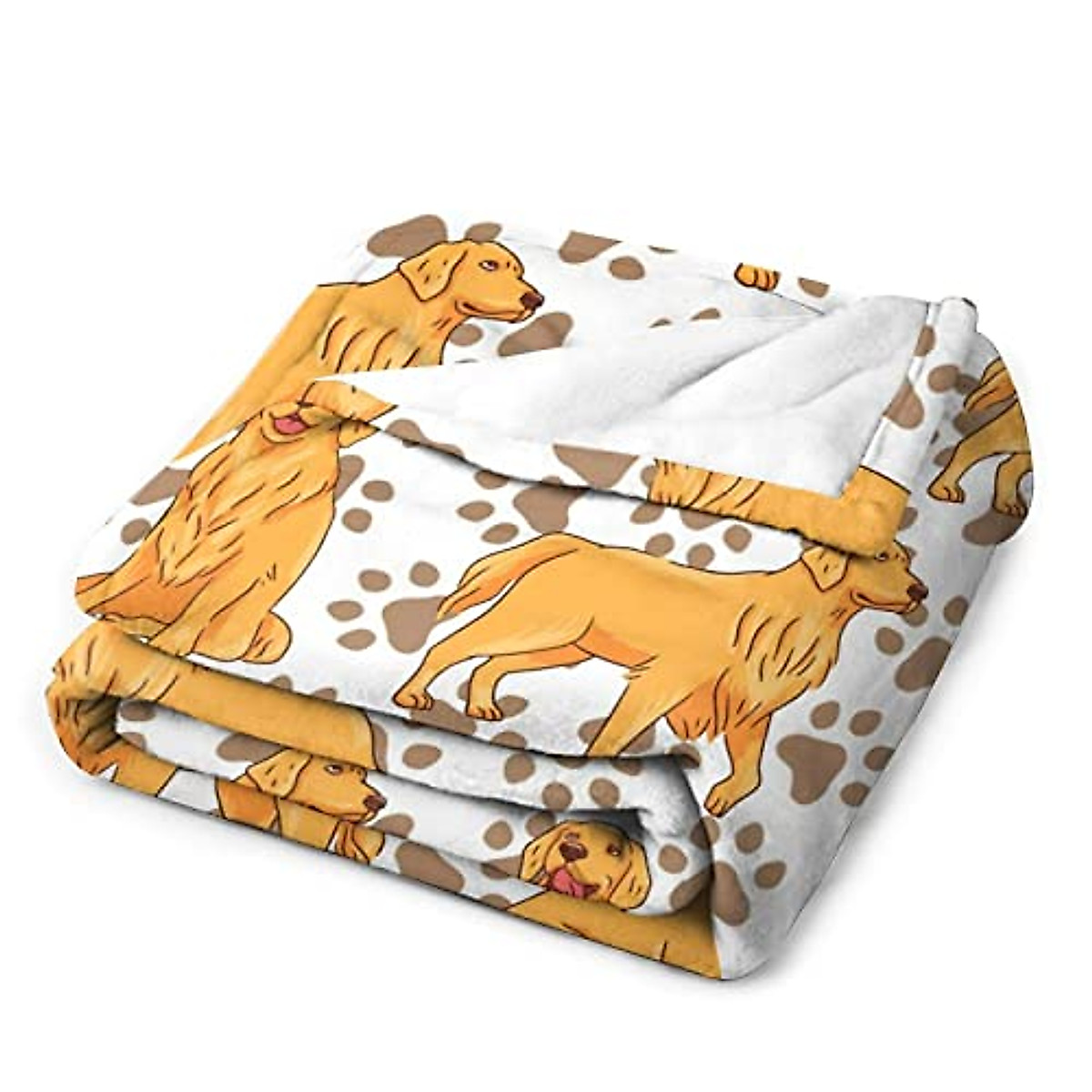 Golden Retriever Blanket Gifts, Dog Pattern Flannel Fleece Throw Blanket Soft, Lightweight, Comfortable, Warm Golden Retriever Themed Blanket for Humans Adults Kids