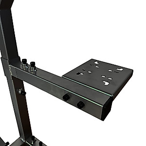 GTR Simulator GTA-F Model Black Frame Triple | Single Monitor Stand with Black Red Adjustable Leatherette Seat Racing Driving Gaming Simulator Cockpit Chair