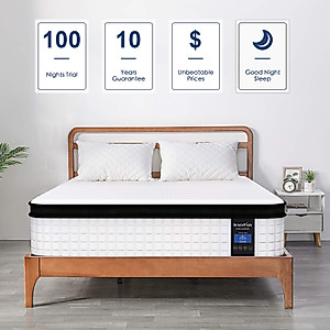 Inofia Full Mattress, 12 Inch Hybrid Innerspring Foam Mattress, Double Bed in a Box, Medium Firm Mattress for More Comfort, Full Size