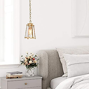 KSANA Gold Pendant Lighting for Kitchen Island, Hanging Brass Light Fixtures with Seeded Glass for Dining Room, Foyer