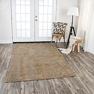 Rizzy Home | FA176B | Fifth Avenue Collection | Wool Area Rug | 8' x 10' | Brown/Gray/Rust/Blue Damask