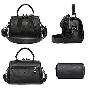 YAQUNICER Elegant PU Leather Handbags And Purses for Women With Bow Decoration Hobo Crossbody Messenger Bag