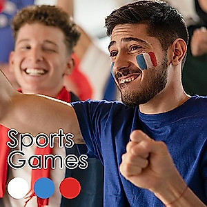 FREEORR 3 Colors Face Body Paint Stick, Blue White Red Flag Color Face Paint for Baseball/Football/Halloween Accessories Vampire/Joker/Clown Makeup Cream Face& Body Paint Easy to Blend-Blue/White/Red