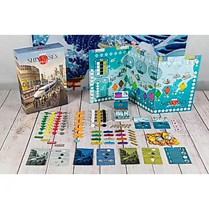 Shinkansen Zero-Kei Board Game - Strategy Game, Train Route Building Game, Fun Railroad Network Game for Kids and Adults, Ages 12+, 1-4 Players, 45-60 Minute Playtime, Made by Ludonova