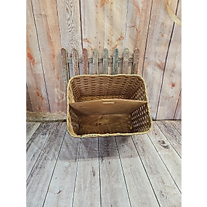 Amish Handmade Magazine Basket with Solid Wood Handled Divider, Will Look Great in Any Office Waiting Area