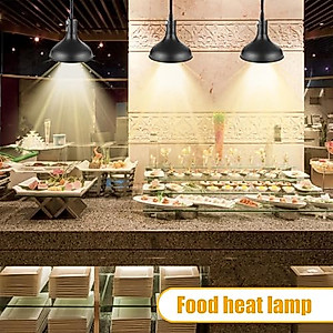 Heat Lamp for Food - 200W Bulbs, Adjustable Professional Food Heater,Electric Catering Heat Lamp, Portable Commercial Food Warmers, Round Lampshade, Maintain Food Temperature