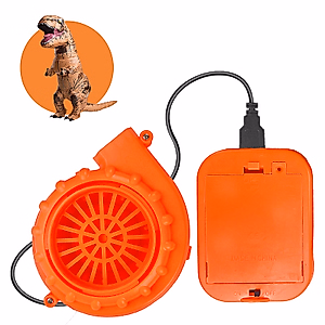 Asekonc Halloween Mini Blower Fan for Halloween Dinosaur Costume or Doll Mascot Head or Other Inflatable Game Clothing Suits, Orange