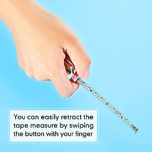 Small Tape Measure Mini Retractable Measuring Tape Keychains 1 Meter/ 3 Feet Functional Mini Measuring Tape, Metric and Inch with Slide Lock for Daily Use Body Measurement(30 Pieces)