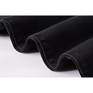 ZLZ Black Biker Jeans for Men Slim Fit, Men's Comfy Stretch Ripped Distressed Biker Jeans Pants Rock, Designer Jeans, Size 34