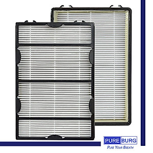 PUREBURG HPAF60 True HEPA Replacement Filter Set Compatible with Holmes Filter B Fits HPAF60 HAPF600 HAPF60 HAPF600D-U2 HAP8650B HAP8650B-NU Biaonaire GE 106633 Air Purifiers