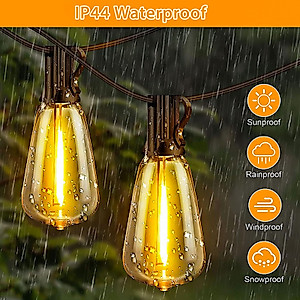 CXLHO 12Pack E17 LED Bulbs ST40 Replacement Light Bulbs, 0.6Watt Per Bulb, Waterproof Shatterproof Dimmable LED Replacement Bulbs for Indoor Outdoor Patio Wedding ST40 String Lights, Warm White, 2700K