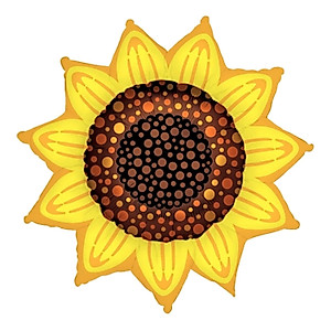 Sunflower Sunshine Happy Birthday Balloons - Set Of 3 Sun Shaped Party Balloon Decorations For A Sunflower Theme Baloon Bouquet Centerpiece Backdrop Decor