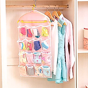 Guerast 16 Pockets Foldable Wardrobe Hanging Bags Socks Briefs Organizer Clothing Hanger Closet Shoes Underpants Storage Bag