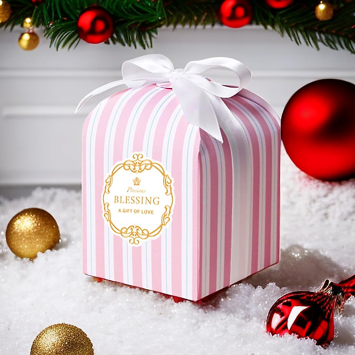 iyunchao Pink Party Favor Boxes 4.5x3.15x3.15 Inch (50 Pack), Treat Boxes Party Favors for Birthday Party Wedding Baby Shower, Cute Cookie Box for Kids Boys Girls