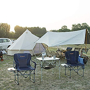 iClimb 1 Heavy Duty Compact Folding Chair and 1 Padded Rocking Folding Chair Bundle for Two Person Camping Patio Porch Backyard Lawn Garden Balcony Concert Indoor Outdoor