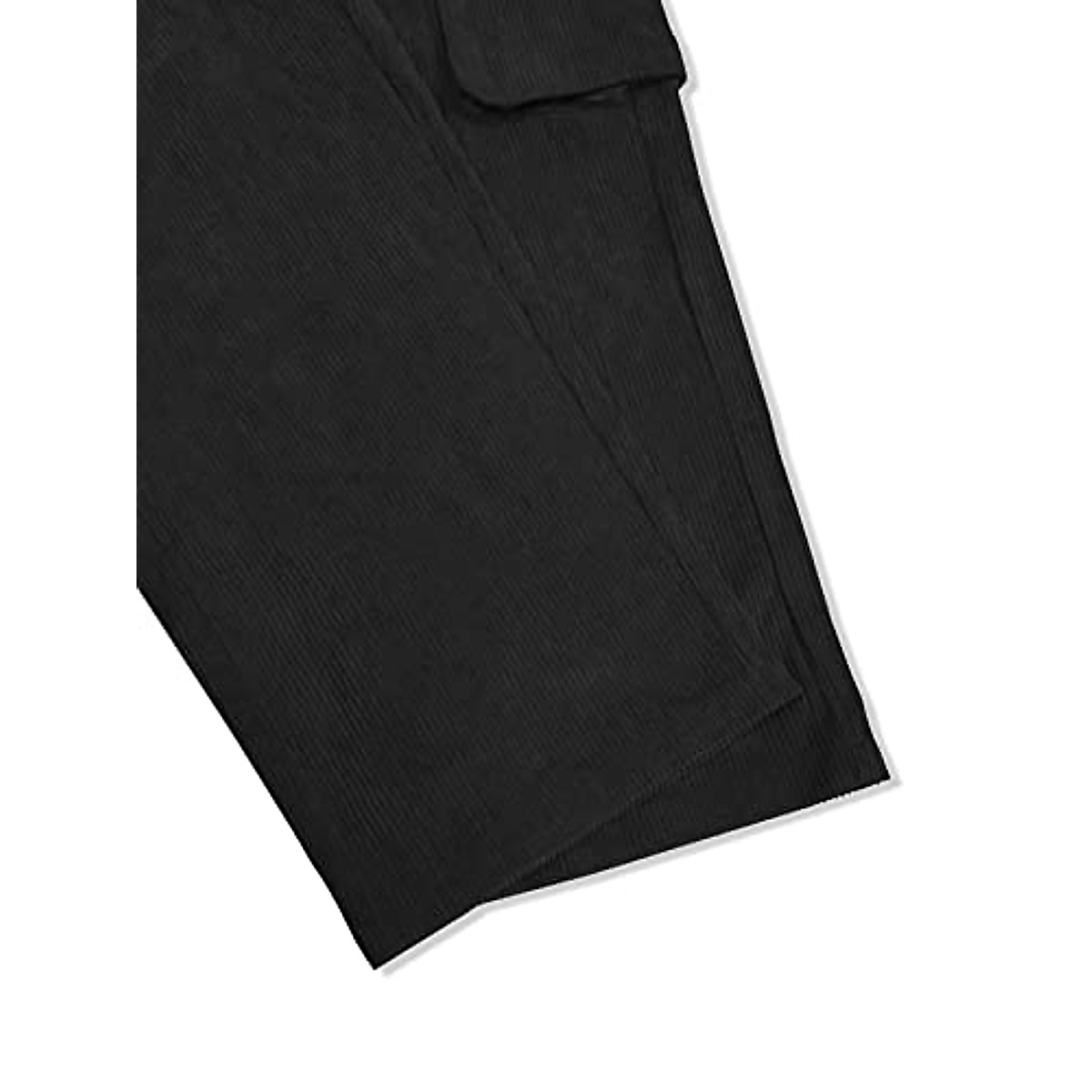Floerns Men's Casual Corduroy Pants Drawstring Waist Straight Leg Cargo Pants Black M