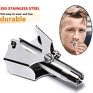 Wapealy nose and ear trimmer for men, Manual stainless steel rotate nose clip, suitable for women does not hurt the skin nose hair removal, best rated，do not need batteries, removable for cleaning
