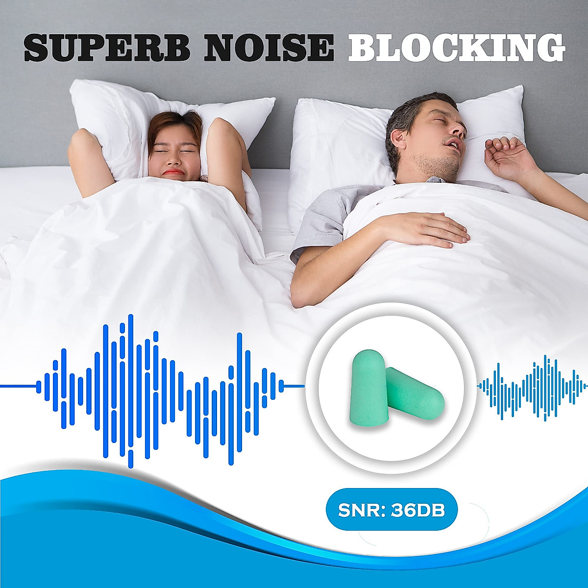 (50 Pair) Ear Plugs for Sleeping, Reusable Soft Foam Earplugs Noise Cancelling Sound Blocking Reduction Earplugs for Sleeping, Snoring, Concerts, Airplanes, Travel, Work, Loud Noise, 35dB Highest NRR
