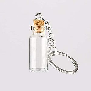 EXCEART 50pcs Mini Wish Bottle 1.5ml Wood Cork Wishing Jars Glass Bottle Charms for Jewelry Making Decorative Tiny Bottle Vials for DIY Crafts