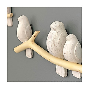 Crane Baby Woodland Nursery and Toddler Room Décor, 2 Piece Wooden Wall Décor for Boys and Girls, Bird Perch, 17” x 7" and 9” x 6.5"