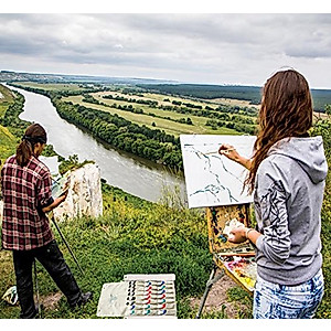 Daveliou Paint Organizer with 24 Slots, Roll Up and Tie Closed for Storage or Travel, Premium Canvas Paint Organizers and Storage for 0.41 fl oz (12mL) Oil and Acrylic Paint Tubes