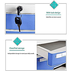 Storage Cabinet with Drawers Floor Storage Cabinet Flat File Cabinet Storage, Desktop Drawer Cabinet, Size 11.6''x 15.5''x 16.9'', Drawer Organizer 4/5/6/7/8/11 Layers, with Lockable Environmentally F