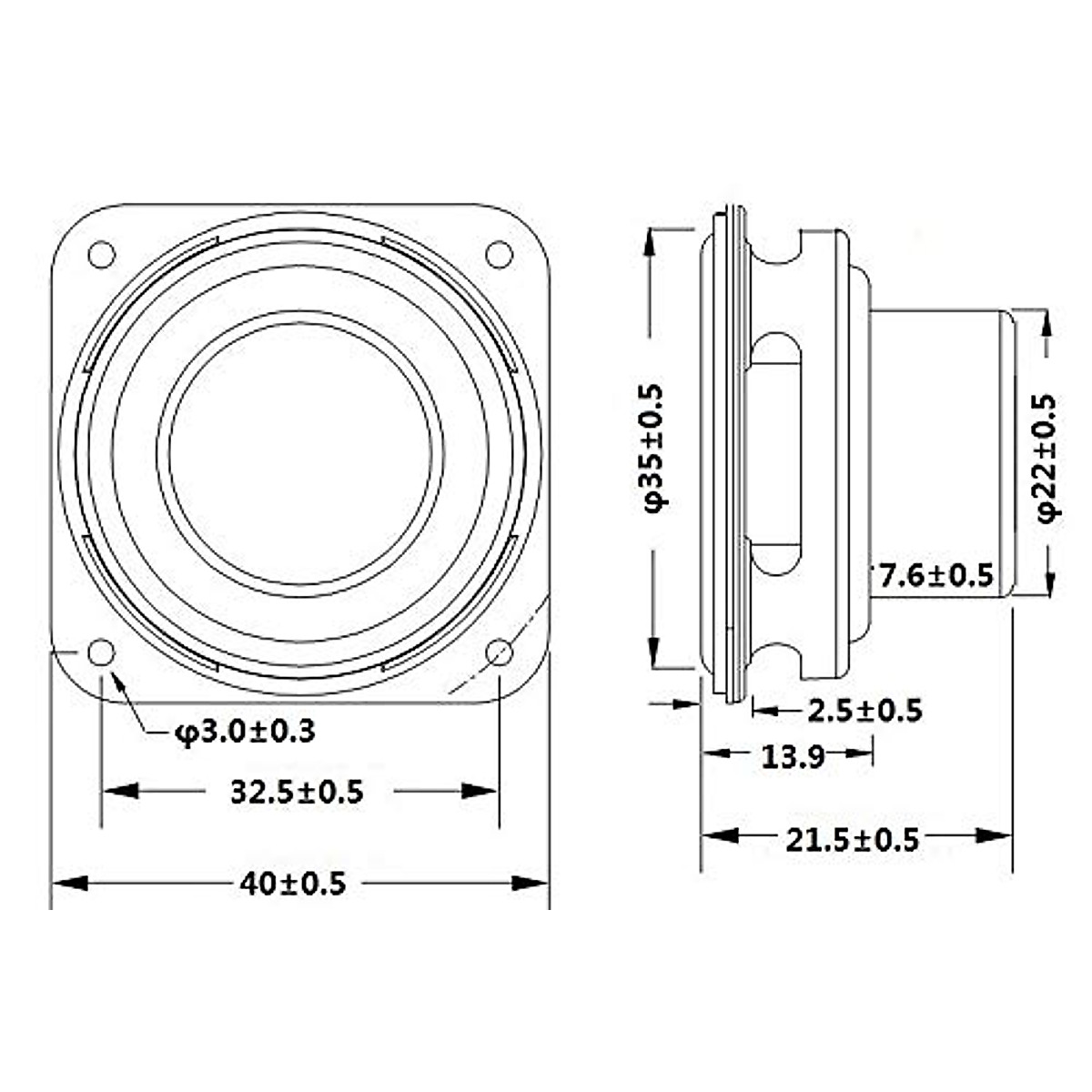 2pcs 1.5Inch Full Range Speakers 16Core 4Ohm 5W Neodymium Magnet Audio Speaker 40MM PU Edge Home Theater Loudspeaker