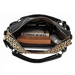 Chikencall® Leopard Print Handbag Hobo Style Purse PU Leather Shoulder Bag for Women With Tassel Sequins
