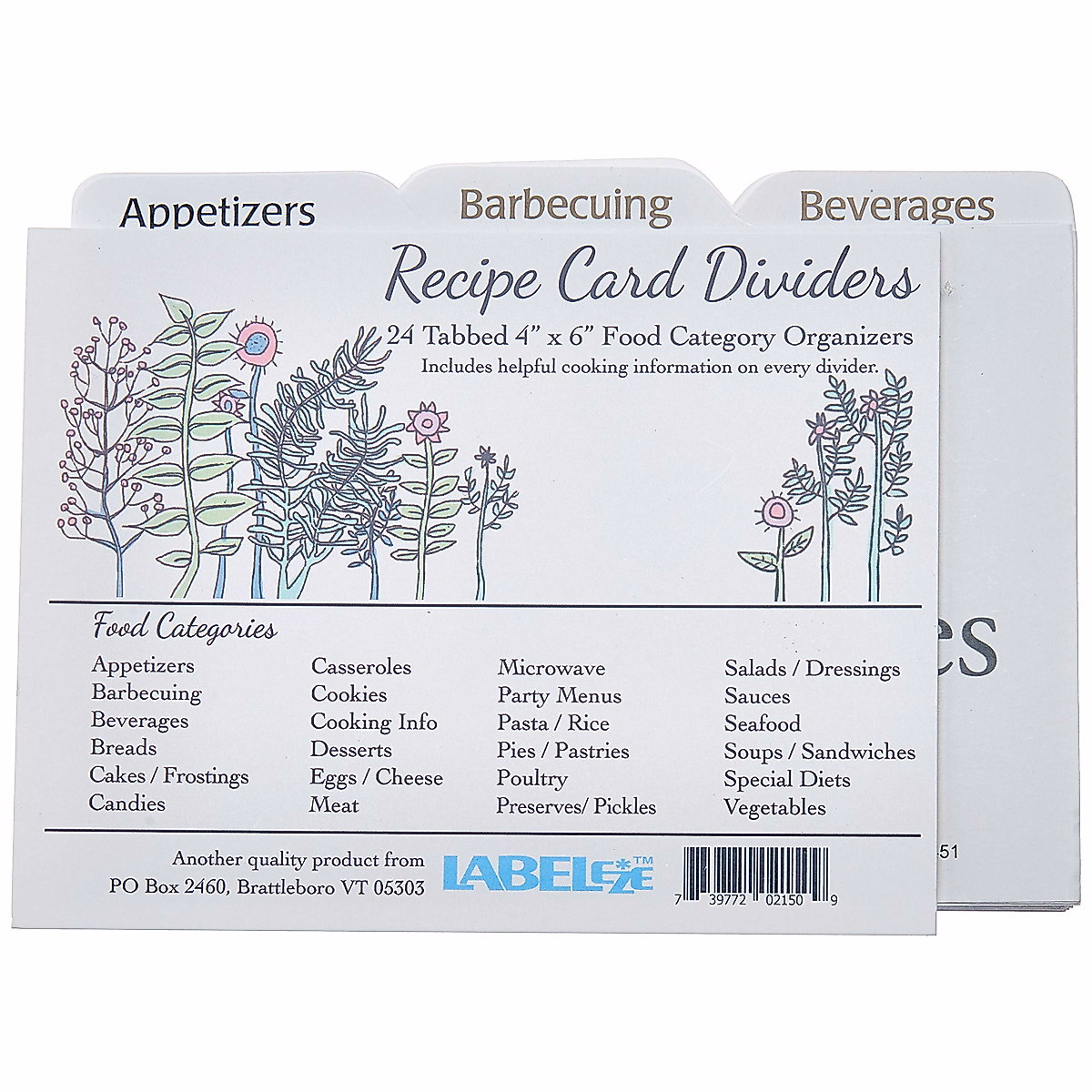 Labeleze 4-by-6-Inch Recipe Card Divider Set