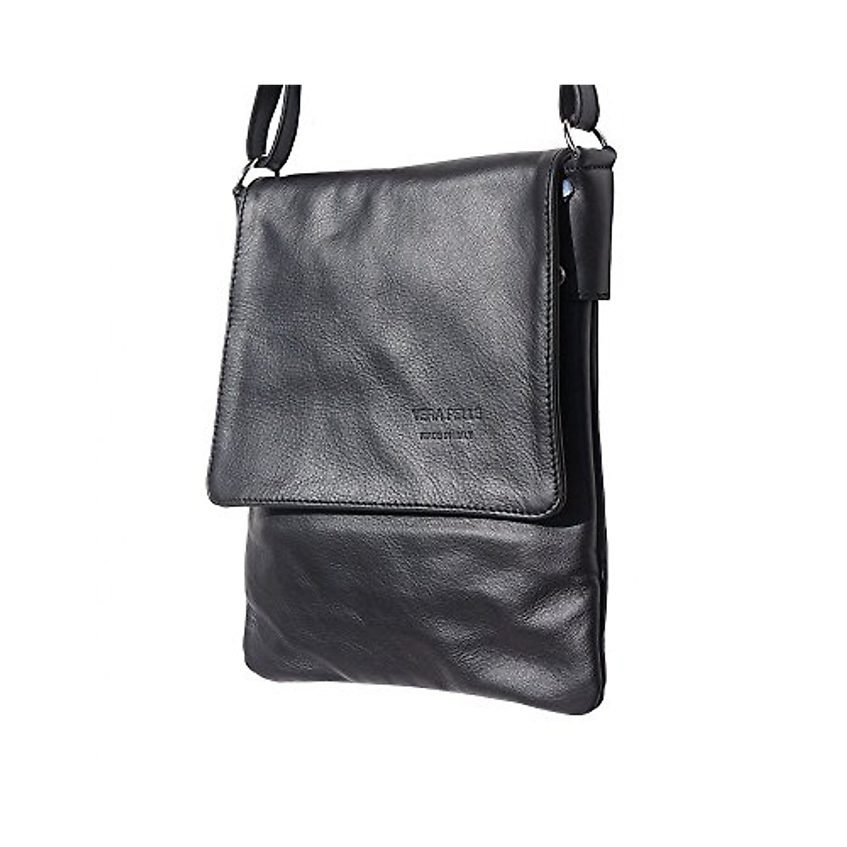 LaGaksta Ashley II Italian Soft Leather Shoulder Crossbody Bag -Black,Small